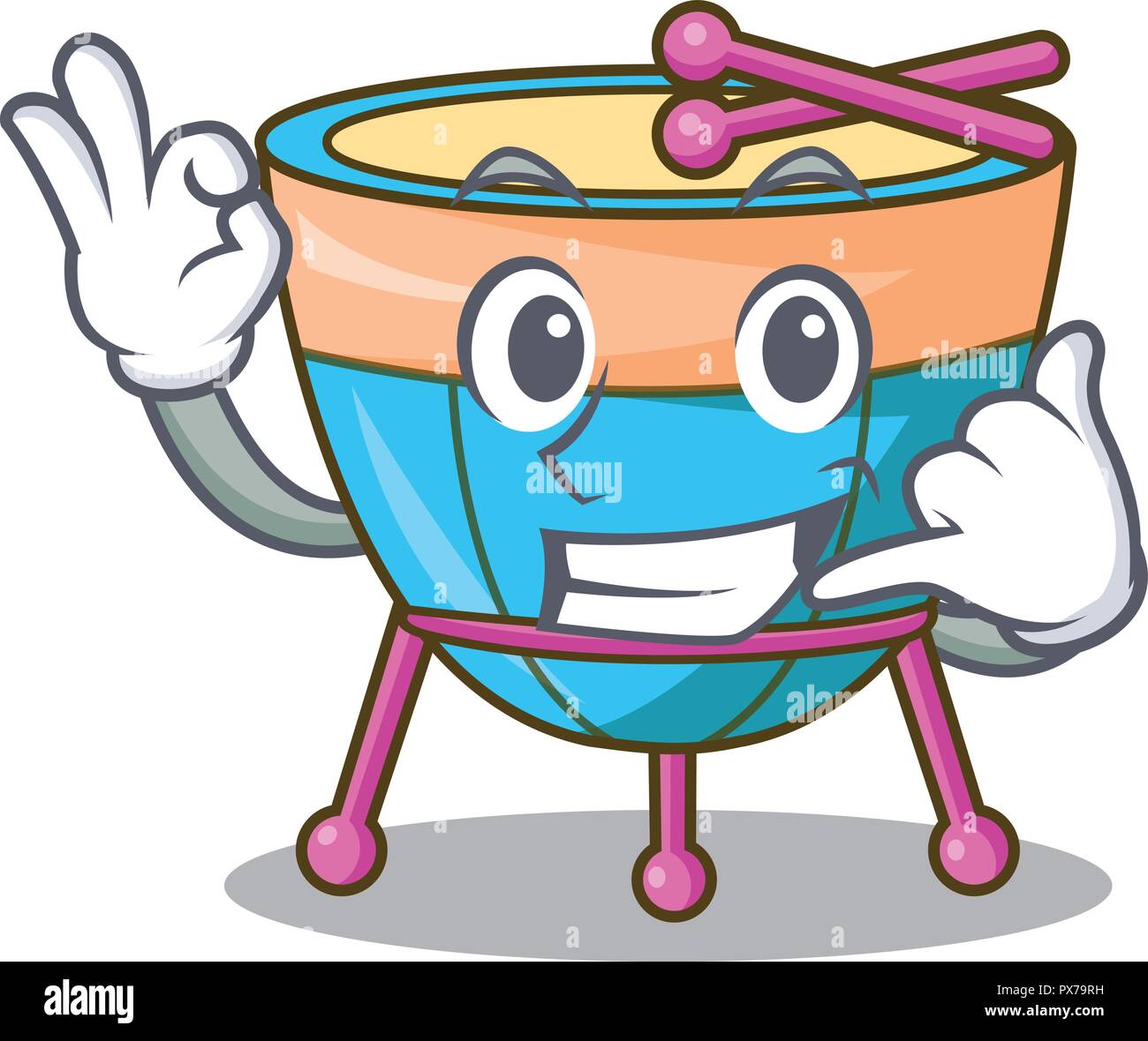 Call me cartoon timpani isolated on the mascot Stock Vector Image & Art ...