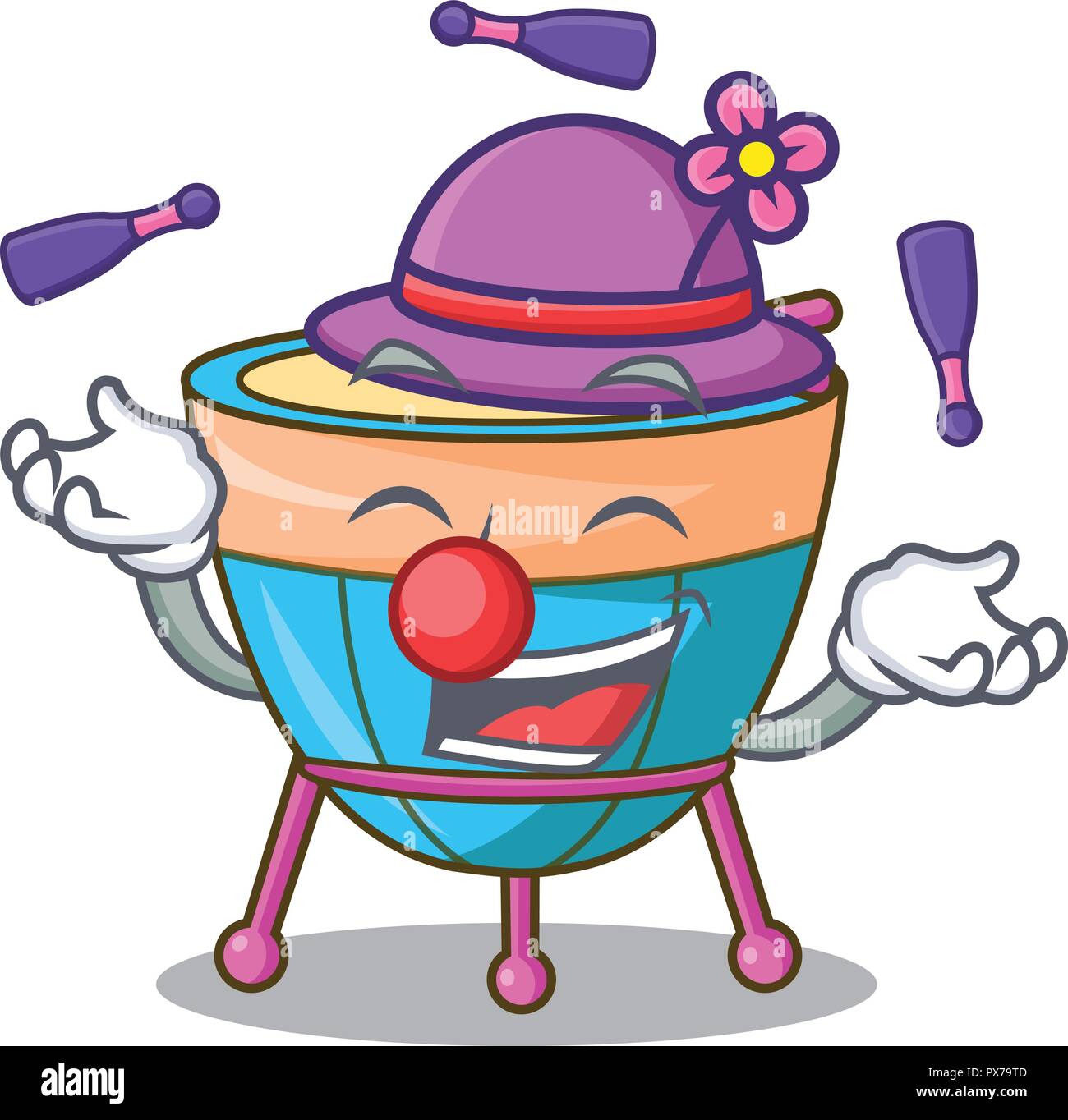 Juggling cartoon timpani isolated on the mascot Stock Vector Image ...
