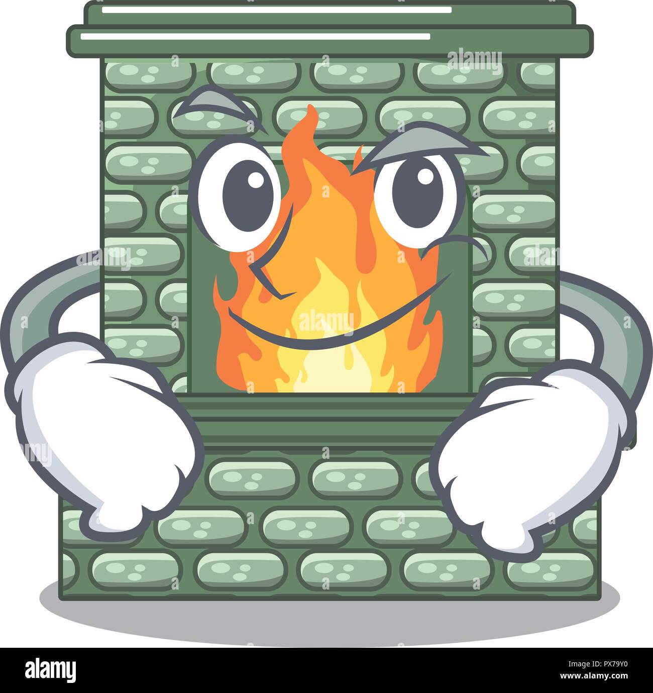Smirking cartoon a fireplace in the house Stock Vector Image & Art - Alamy