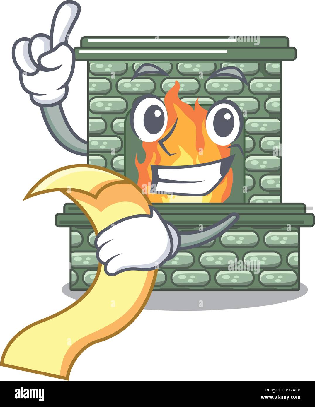 With menu cartoon stone fireplace with the flame Stock Vector Image ...