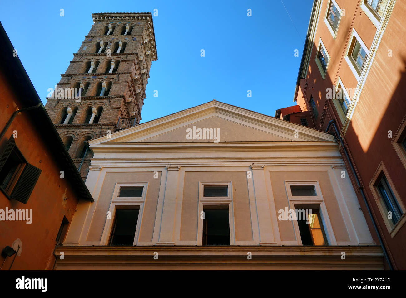 ROME, ITALY, Basilica of Saint Sylvester the First , the exterior with ...