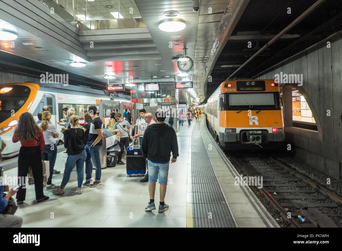 Renfe, Rodalies,R,line,local,train,network,at,Placa Catalunya,train ...