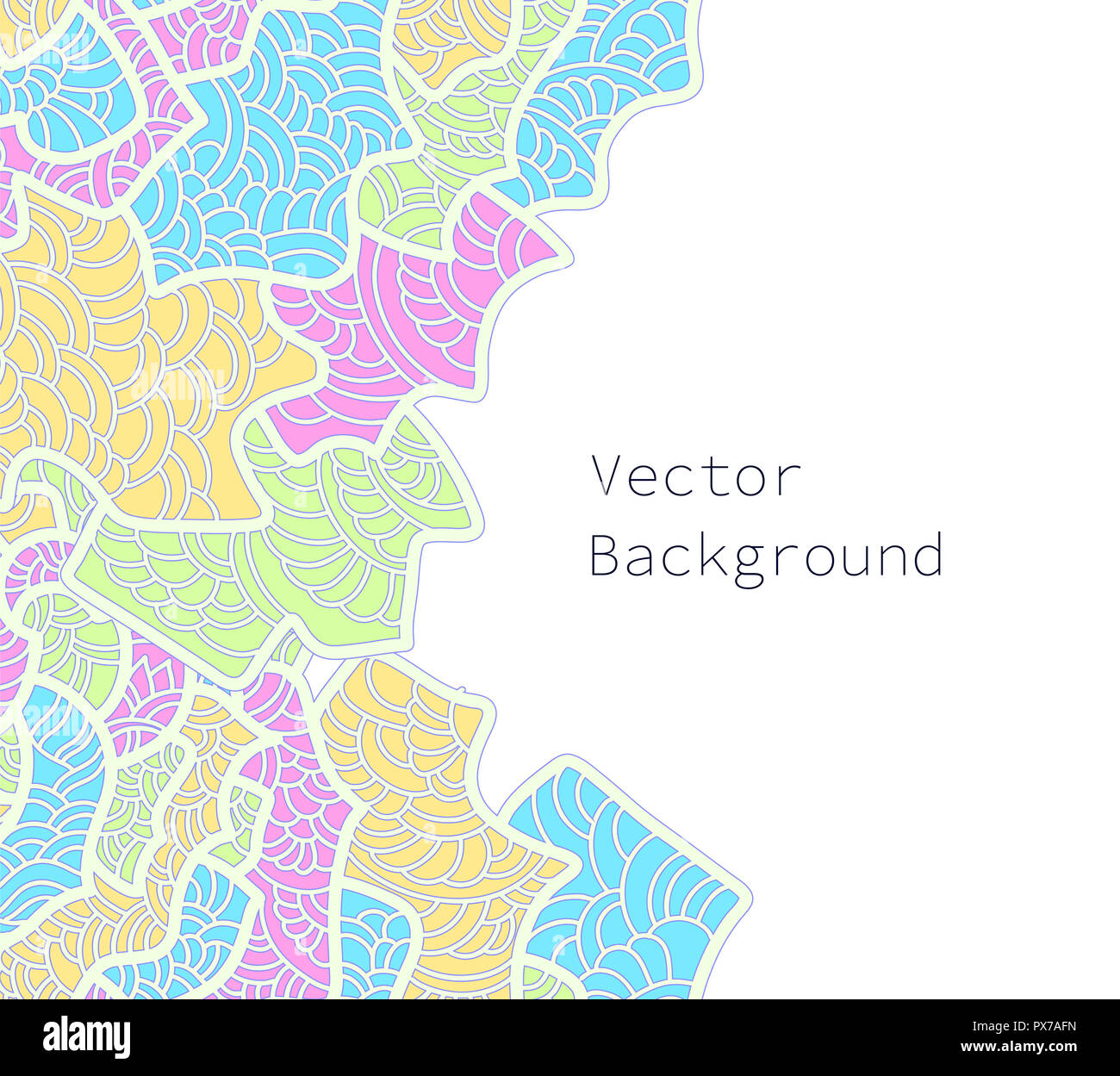 Abstact background template in hand drawn style. Colorfol vector ...