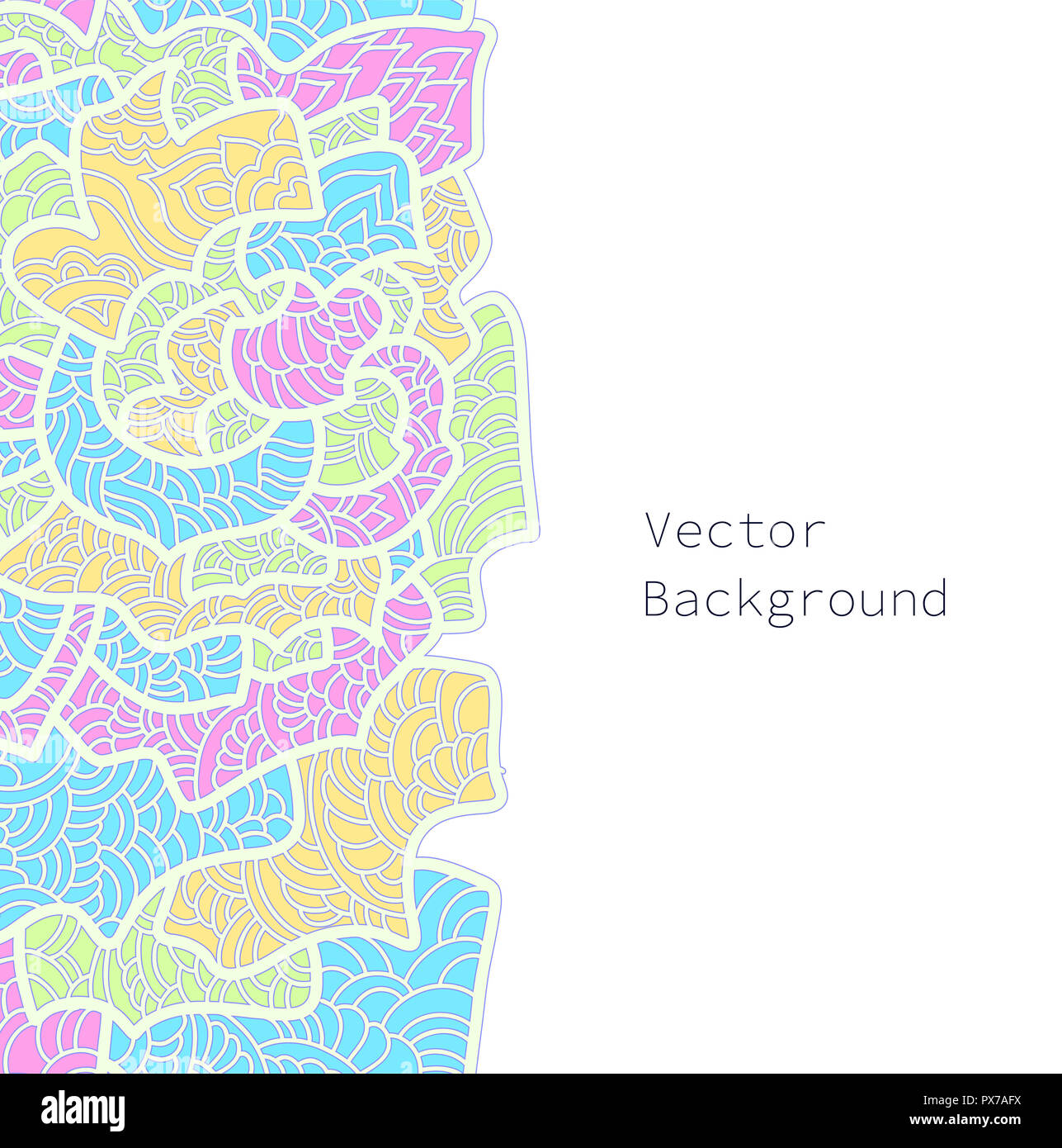 Abstact background template in hand drawn style. Colorfol vector ...