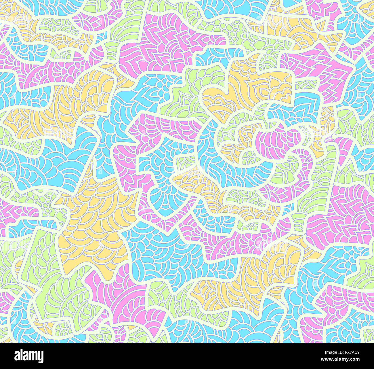 Abstract seamless background pattern in hand drawn style. Pastel color ...