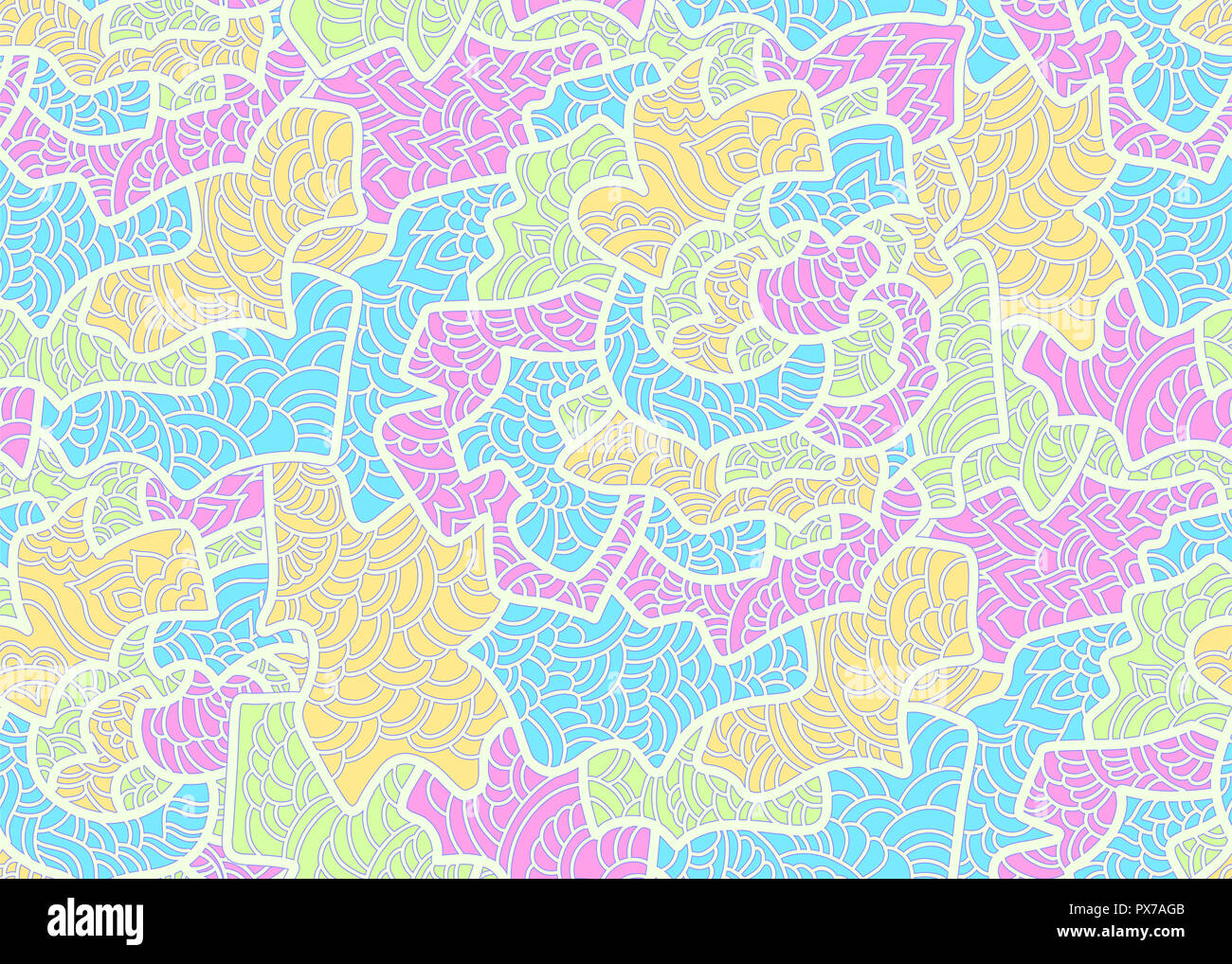 Abstract seamless background pattern in hand drawn style. Pastel color ...