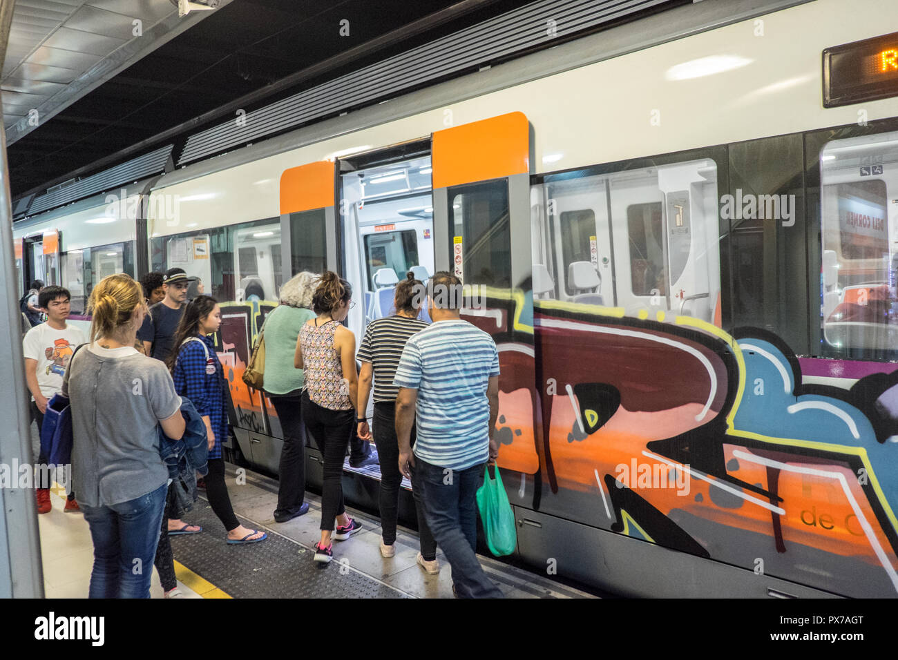 Renfe, Rodalies,R,line,local,train,network,at,Placa Catalunya,train ...