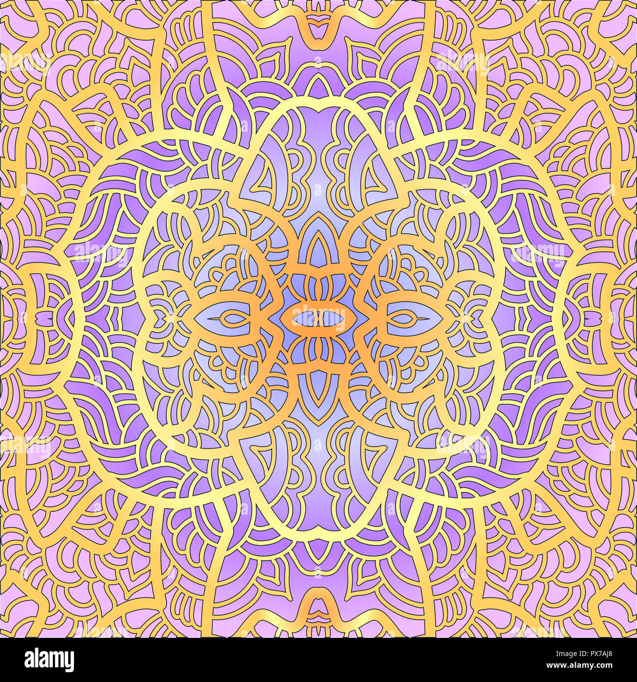 Abstract square pattern with asian motifs in oriental style. Vector ...