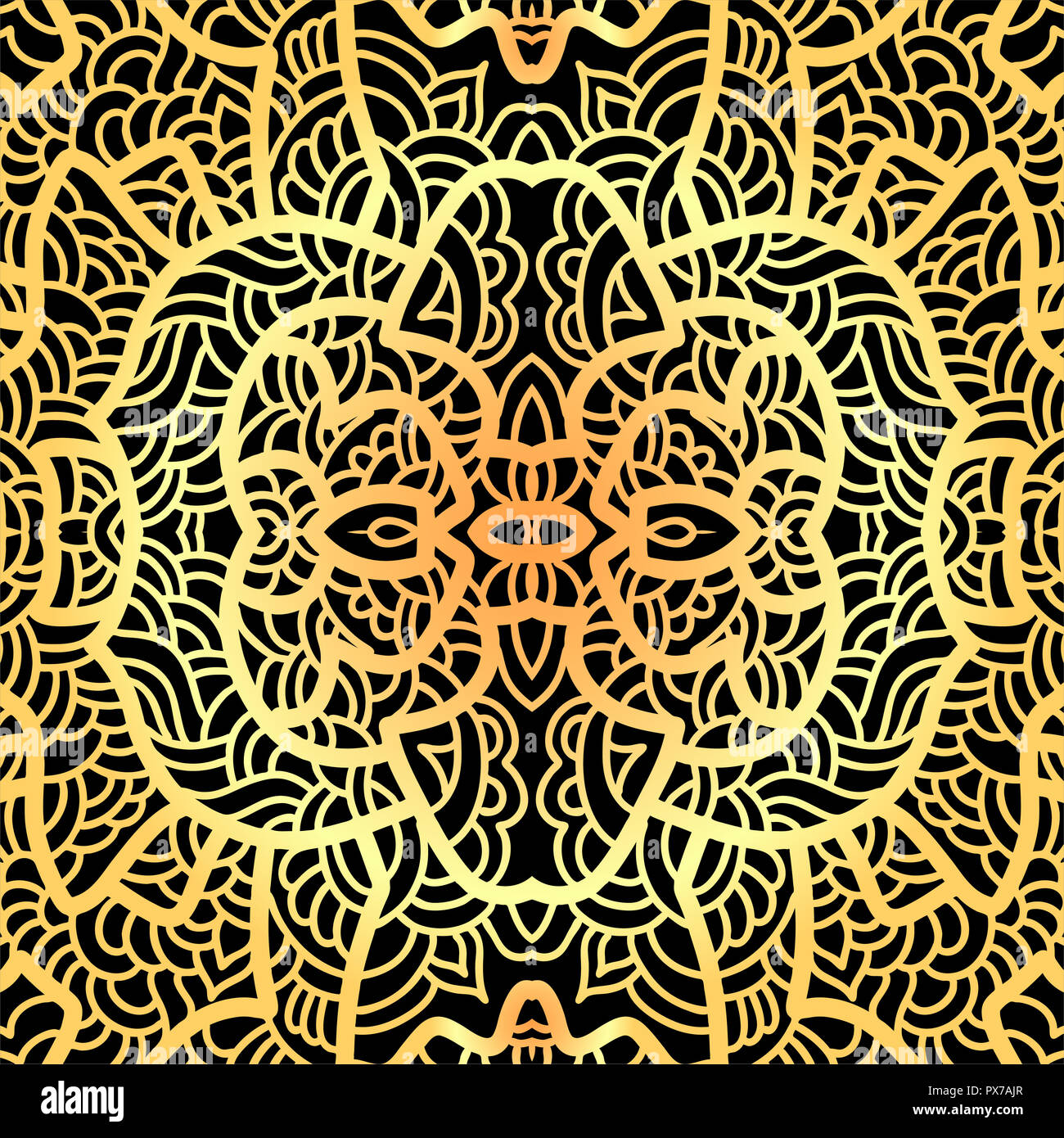Abstract square pattern with asian motifs in oriental style. Vector ...