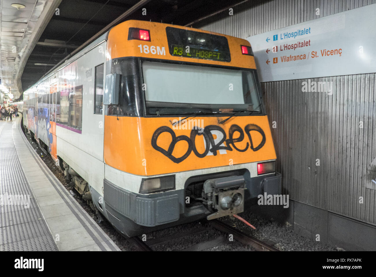 Renfe, Rodalies,R,line,local,train,network,at,Placa Catalunya,train ...