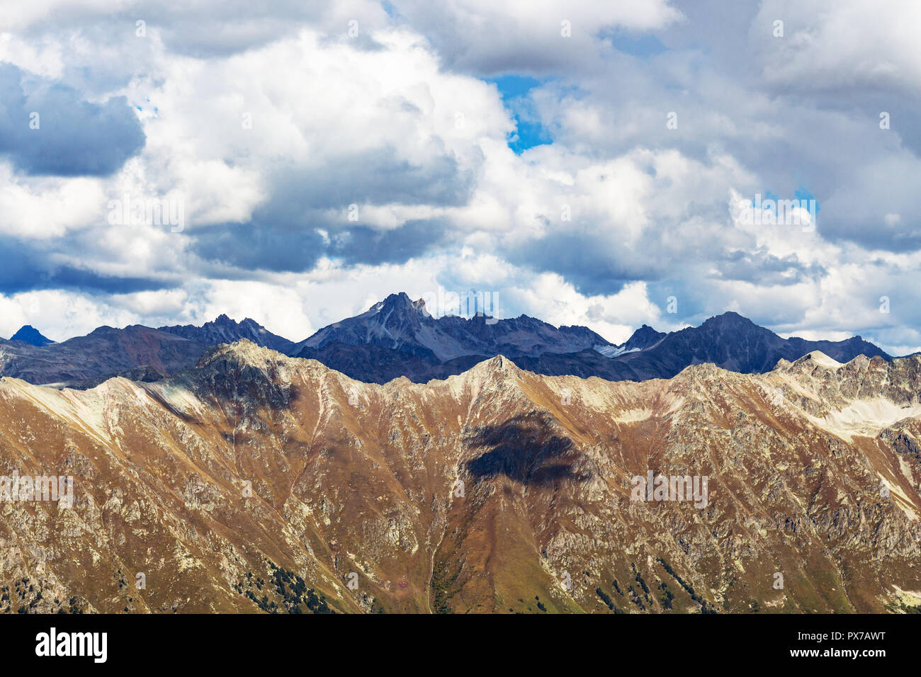 travel to North Caucasus region region - view of Caucasus mountains ...