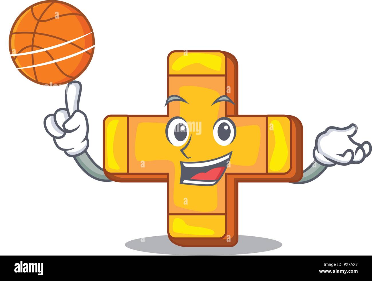 With basketball character line draw symbol plus sign Stock Vector Image ...