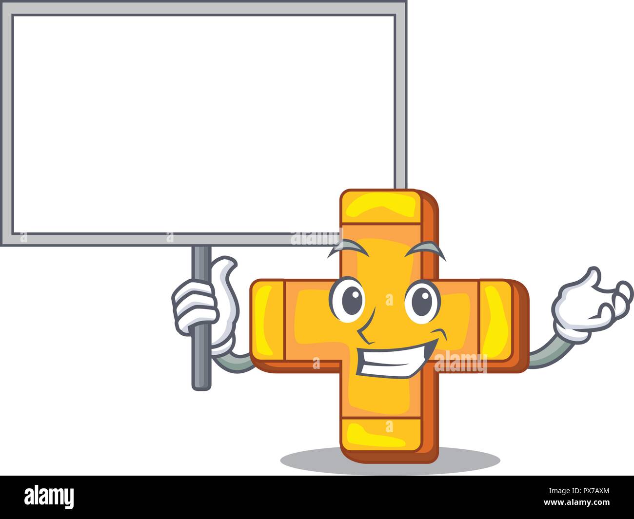 Bring board character line draw symbol plus sign Stock Vector Image ...