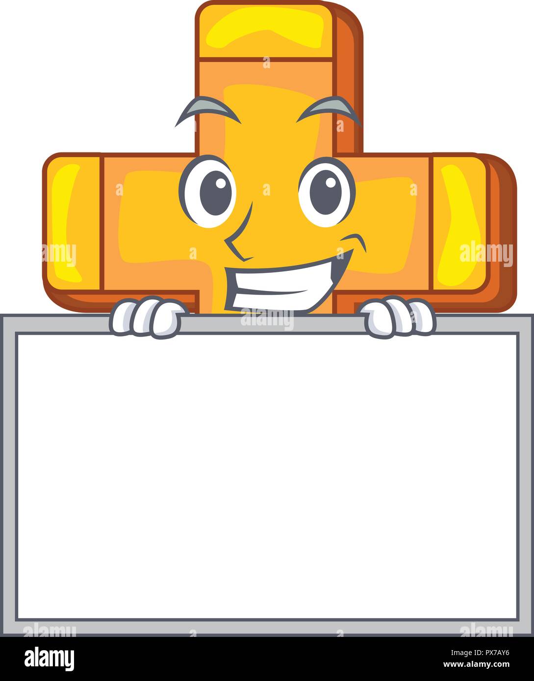 Grinning with board character line draw symbol plus sign Stock Vector ...