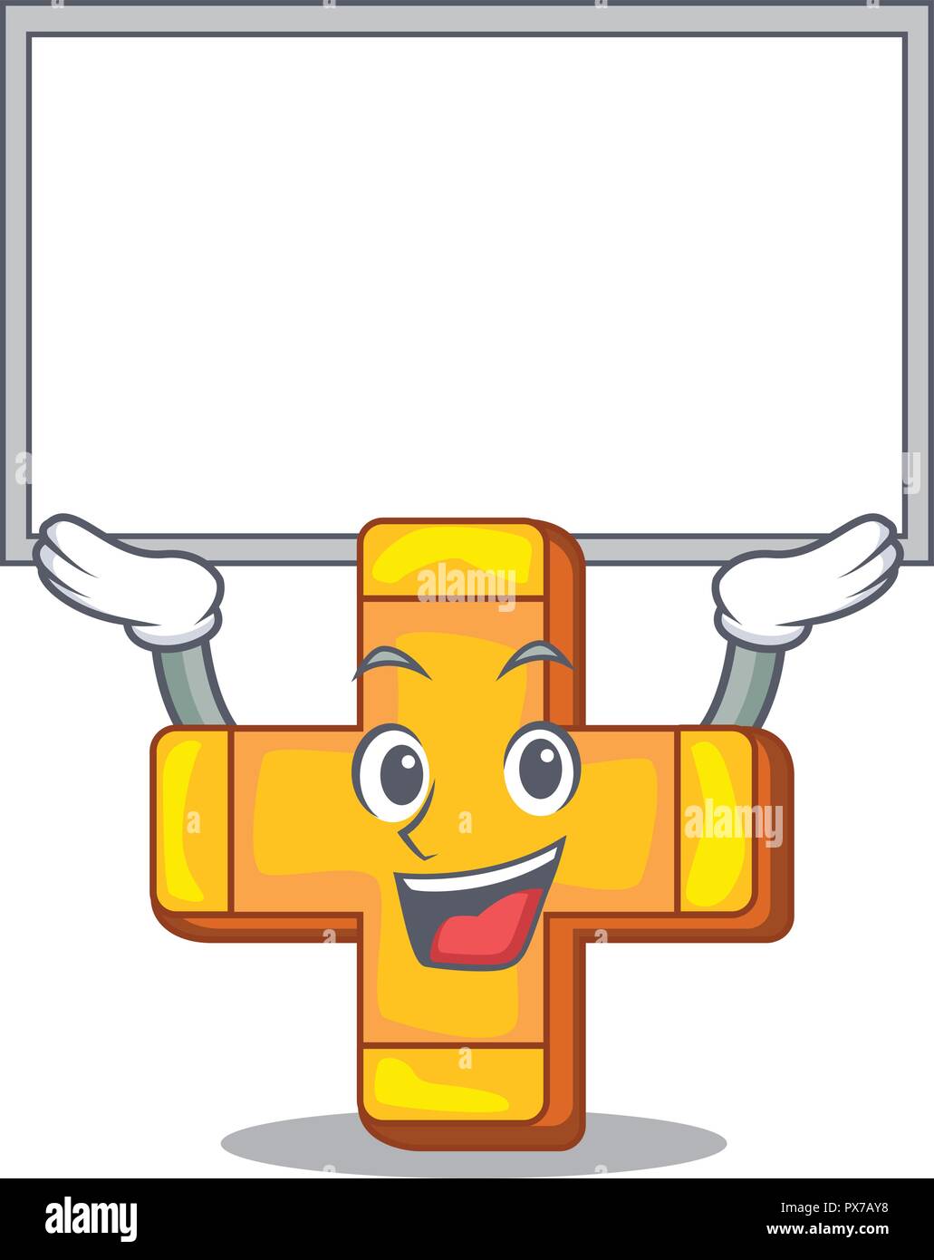 Up board character line draw symbol plus sign Stock Vector Image & Art ...