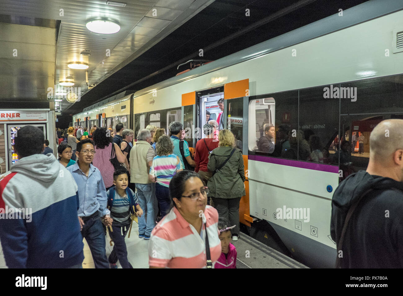 Renfe, Rodalies,R,line,local,train,network,at,Placa Catalunya,train ...