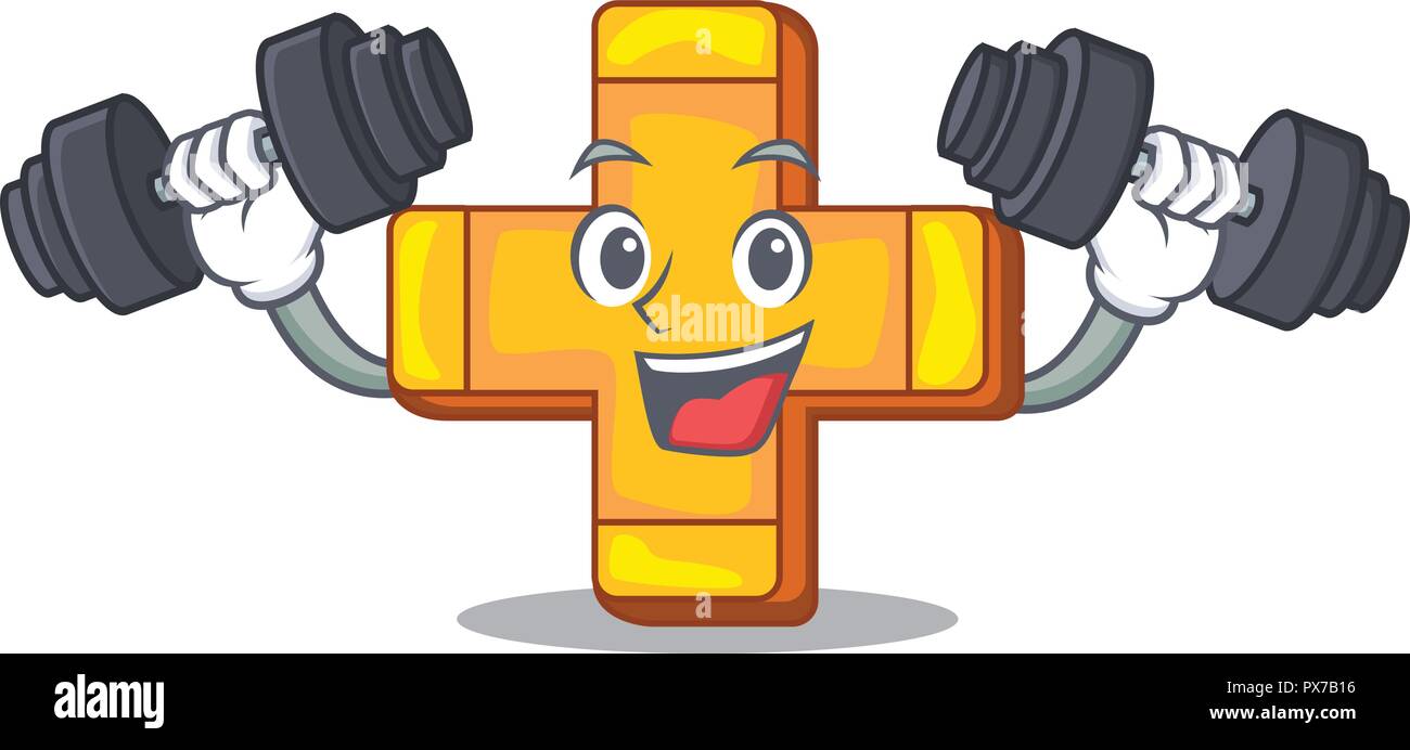 Fitness character line draw symbol plus sign Stock Vector Image & Art ...
