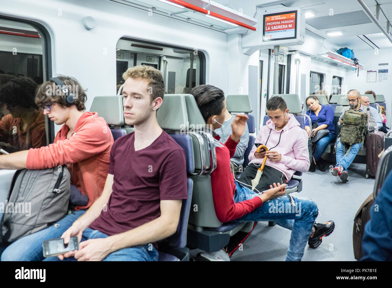 Renfe, Rodalies,R,line,local,train,network,at,Placa Catalunya,train ...