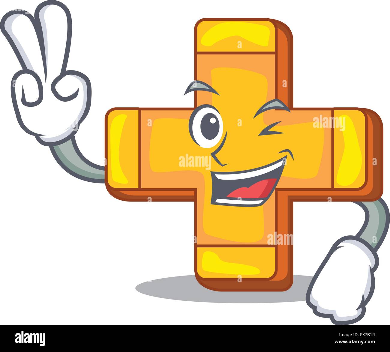 Two finger cartoon plus sign logo concept health Stock Vector Image ...