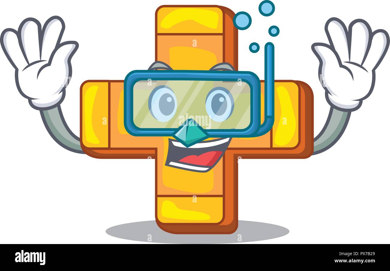 Diving cartoon plus sign logo concept health Stock Vector Image & Art ...