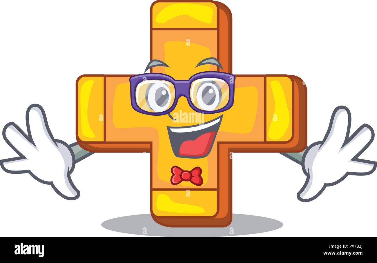 Geek cartoon plus sign logo concept health Stock Vector Image & Art - Alamy