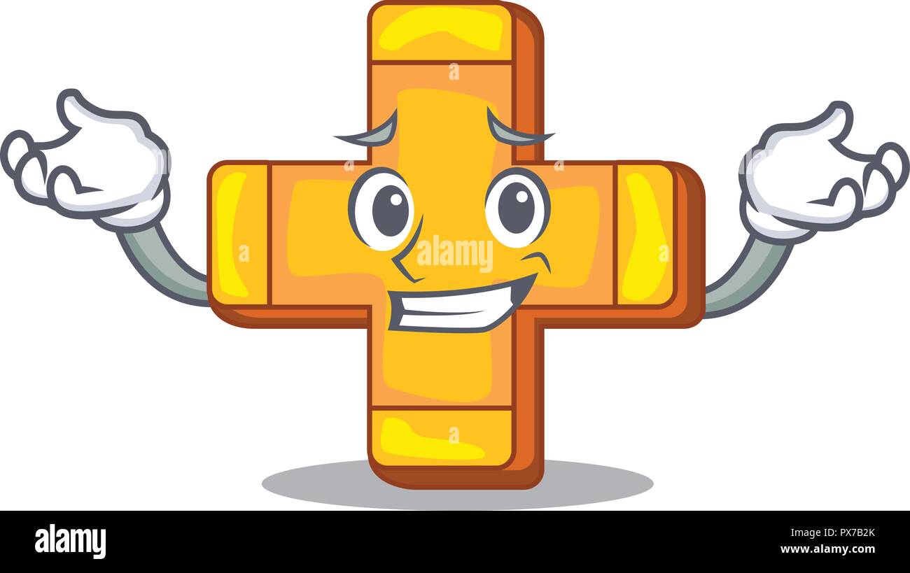 Grinning cartoon plus sign logo concept health Stock Vector Image & Art ...