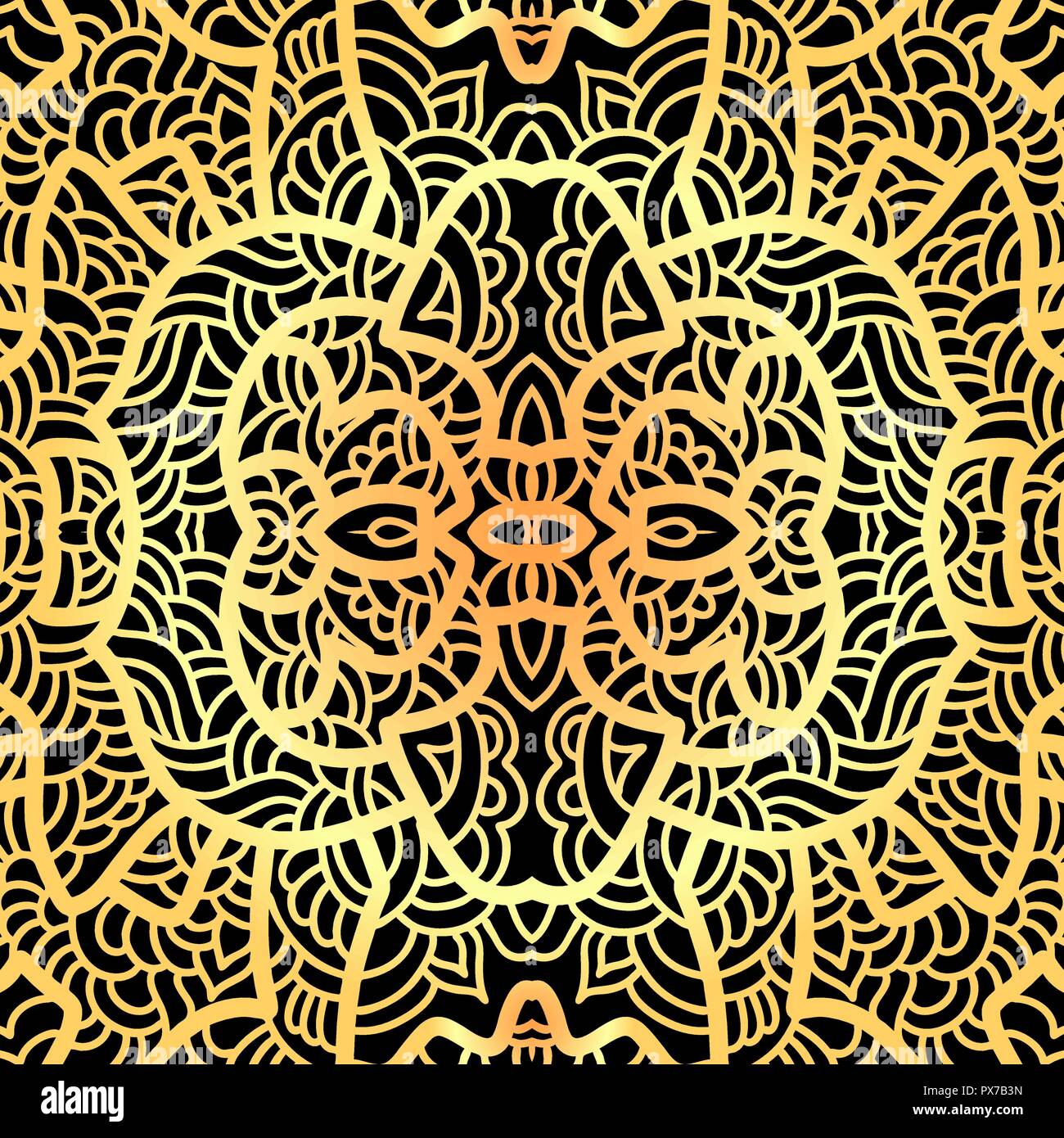 Abstract square pattern with asian motifs in oriental style. Vector ...