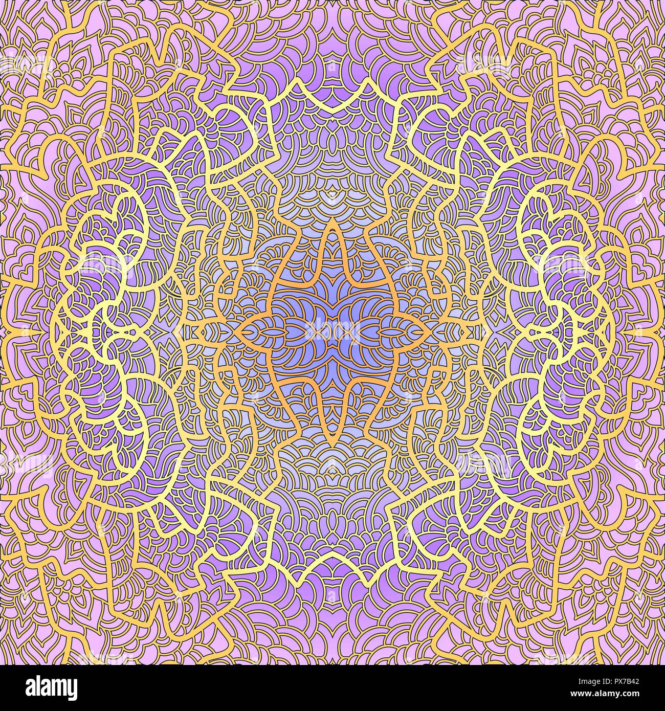 Abstract square pattern with asian motifs in oriental style. Vector ...