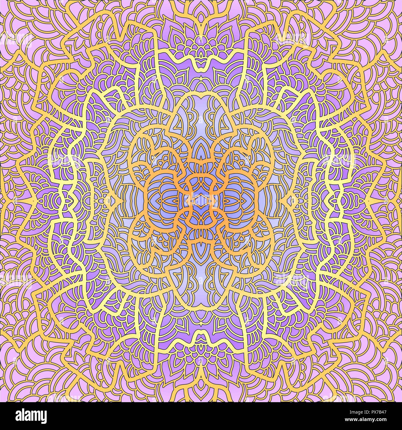 Abstract square pattern with asian motifs in oriental style. Vector ...