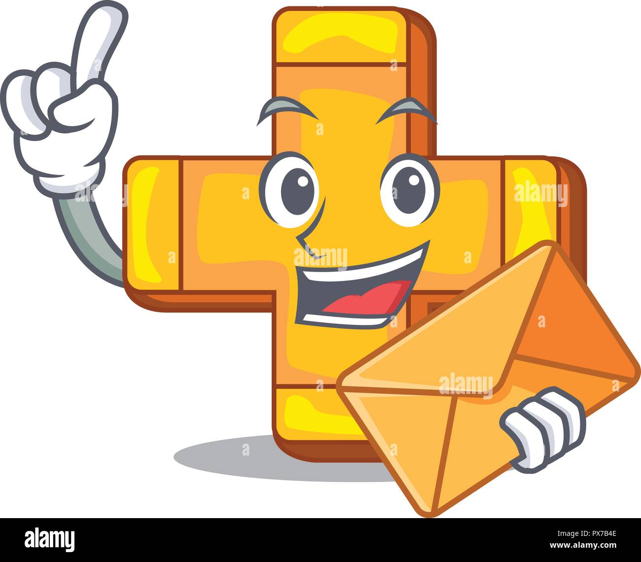 With envelope cartoon plus sign logo concept health Stock Vector Image ...