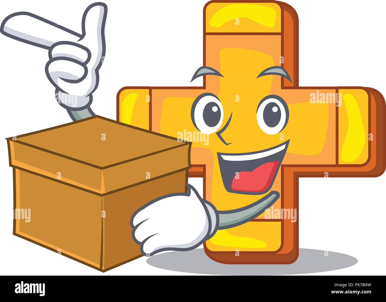 With box cartoon plus sign logo concept health Stock Vector Image & Art ...