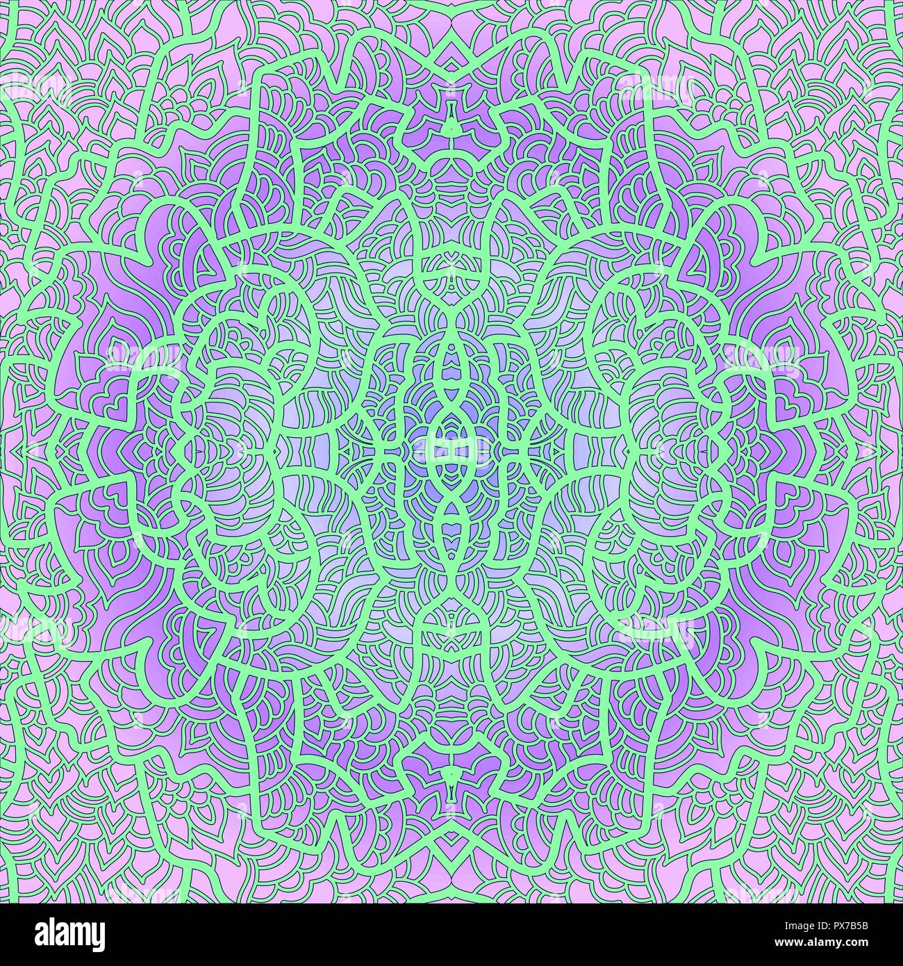 Abstract square pattern with asian motifs in oriental style. Vector ...