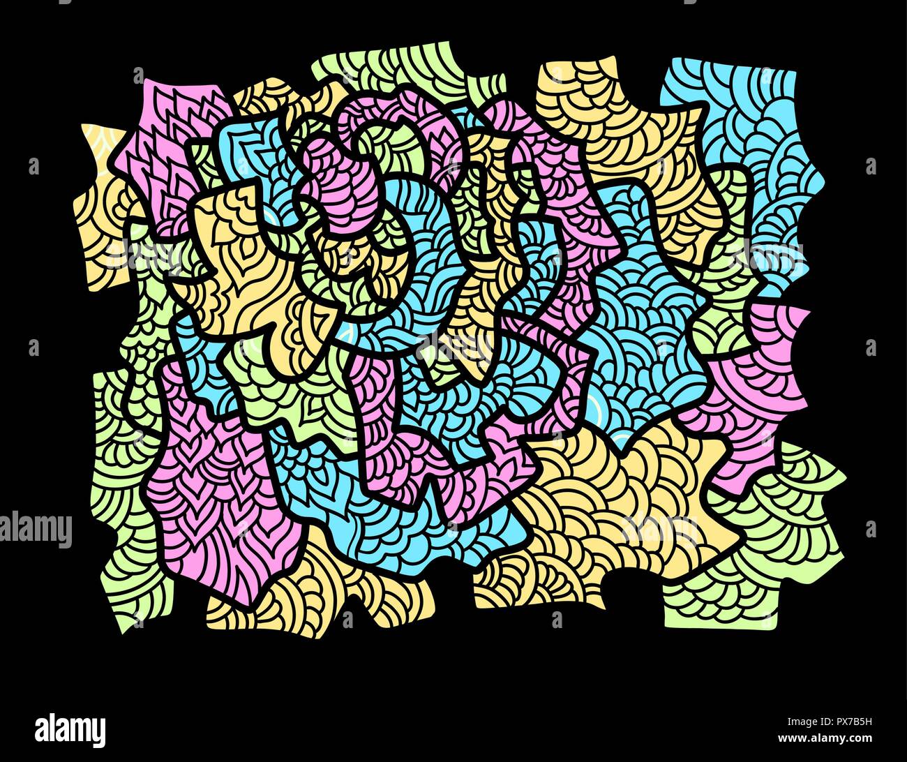 Abstract background pattern in hand drawn style. Colorful Vector ...