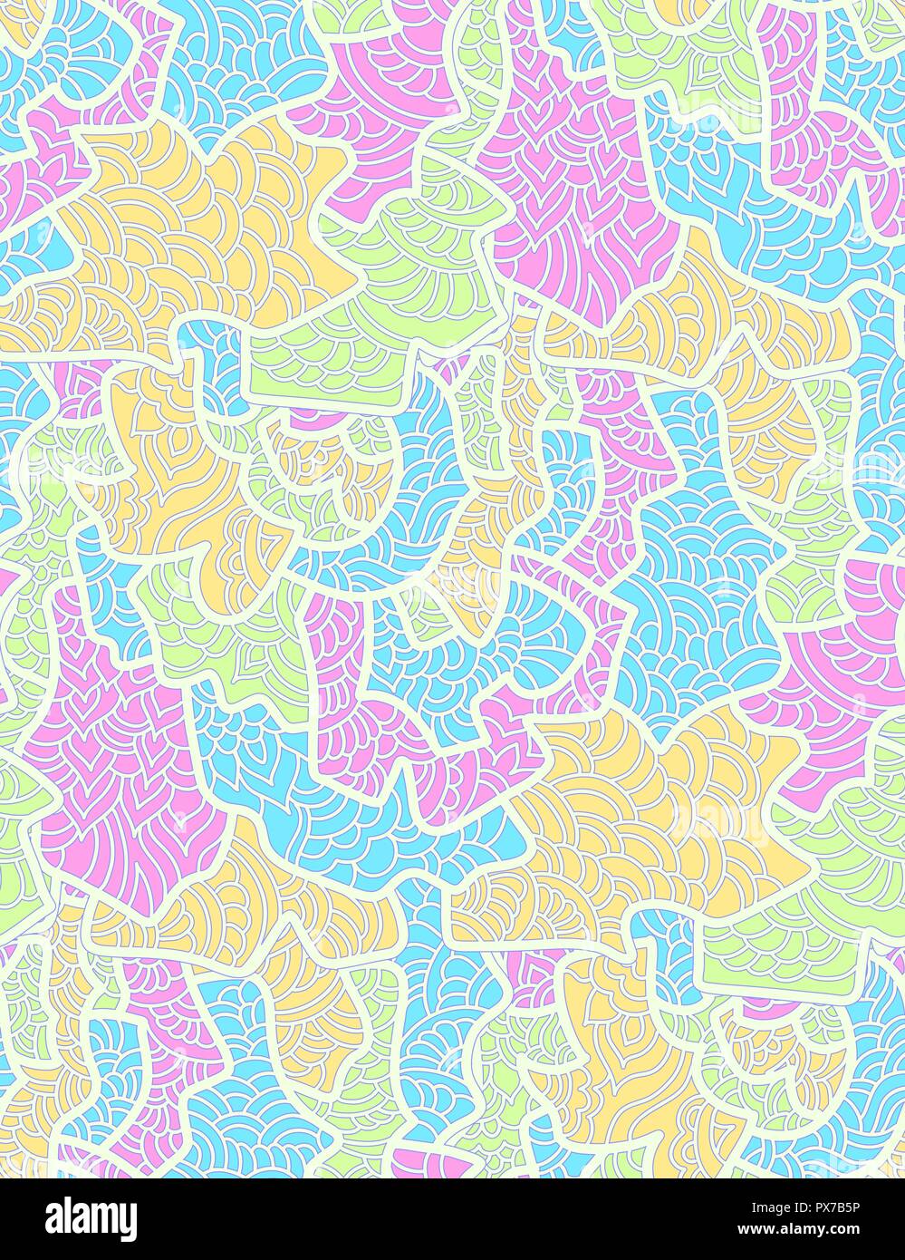 Abstract seamless background pattern in hand drawn style. Pastel color ...