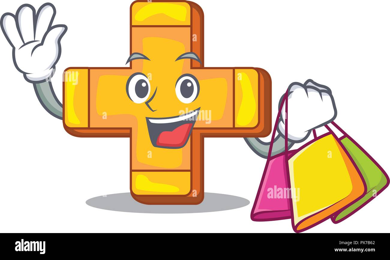 Shopping cartoon plus sign logo concept health Stock Vector Image & Art ...