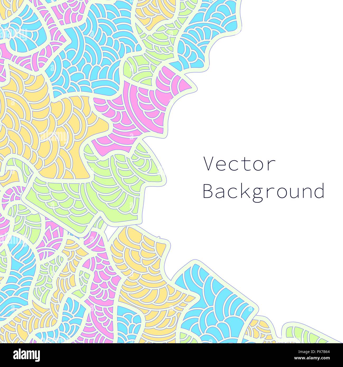 Abstact background template in hand drawn style. Colorfol vector ...