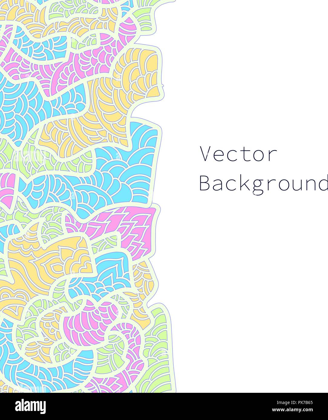 Abstact background template in hand drawn style. Colorfol vector ...