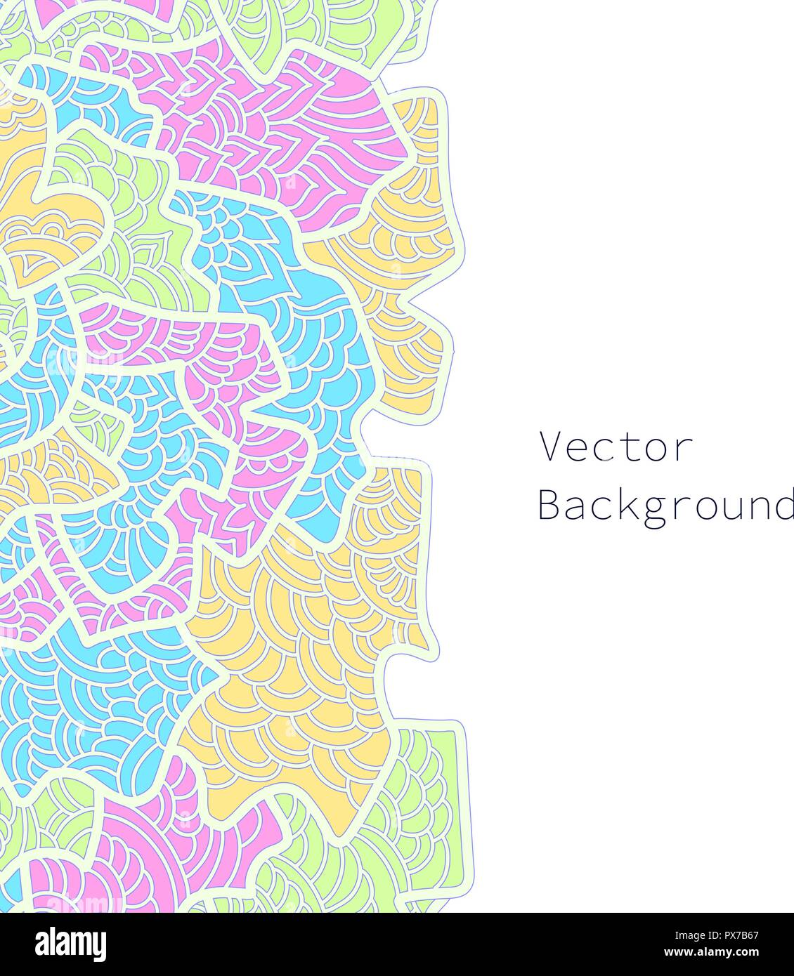 Abstact background template in hand drawn style. Colorfol vector ...