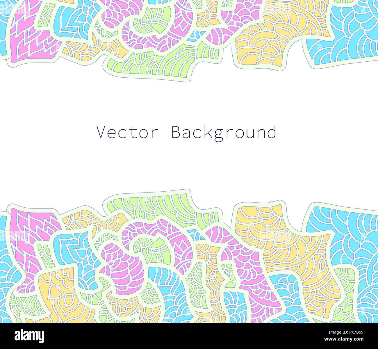 Abstact background template in hand drawn style. Colorfol vector ...
