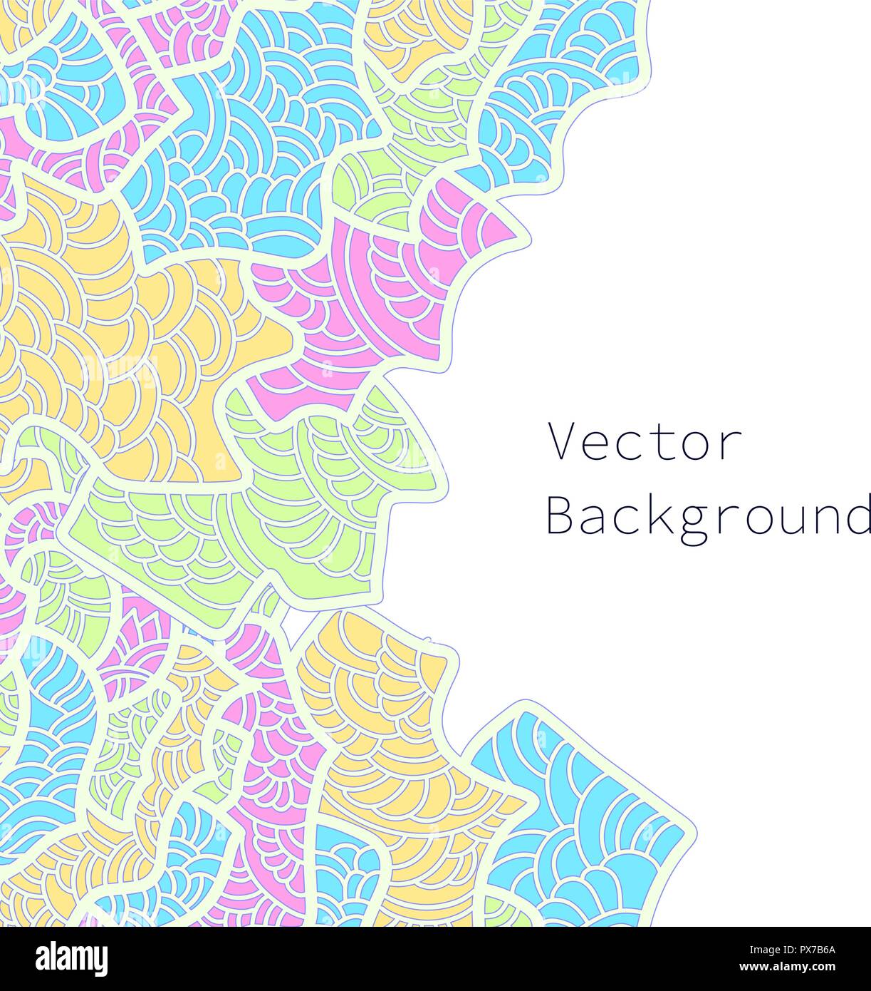 Abstact background template in hand drawn style. Colorfol vector ...