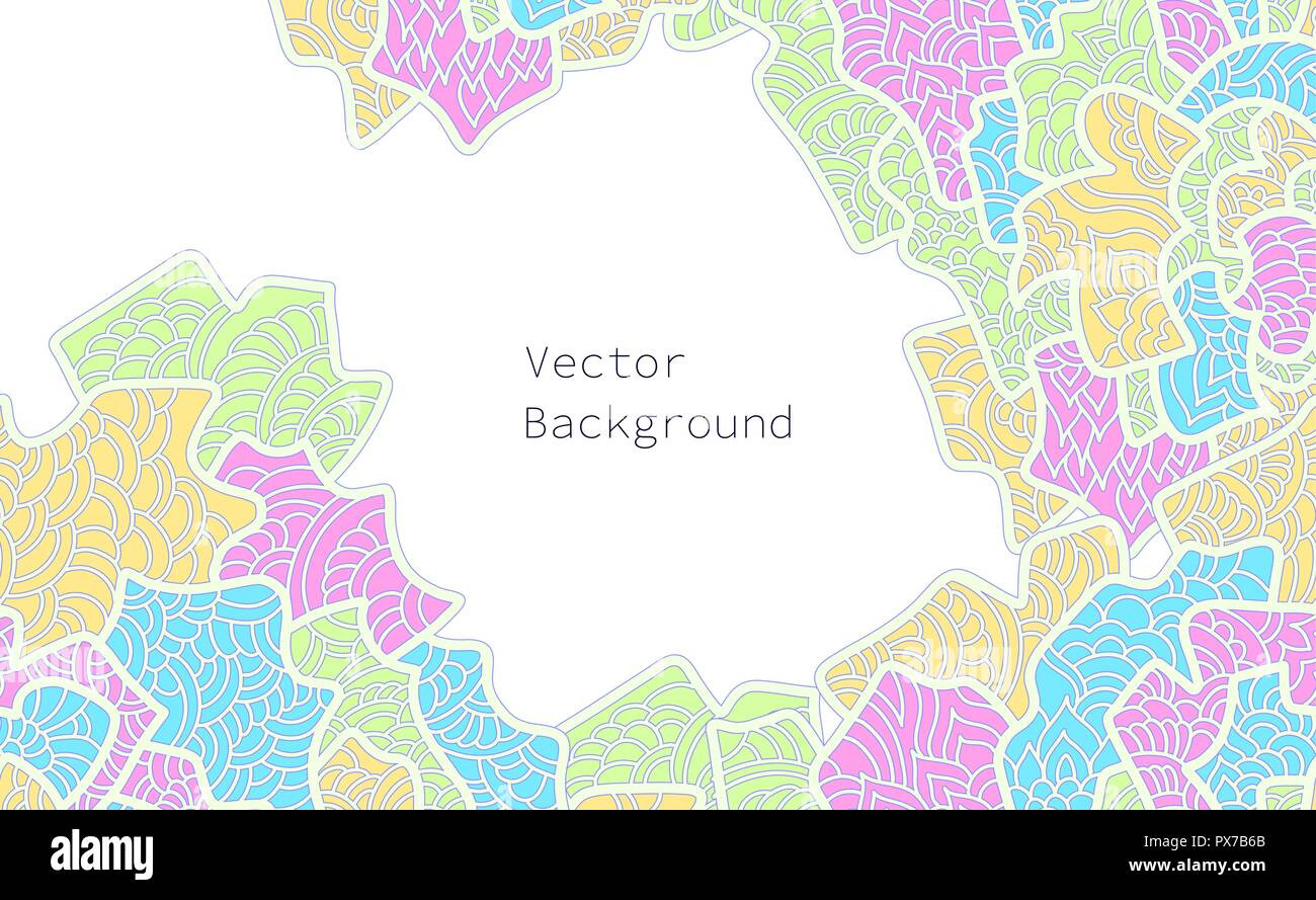 Abstact background template in hand drawn style. Colorfol vector ...