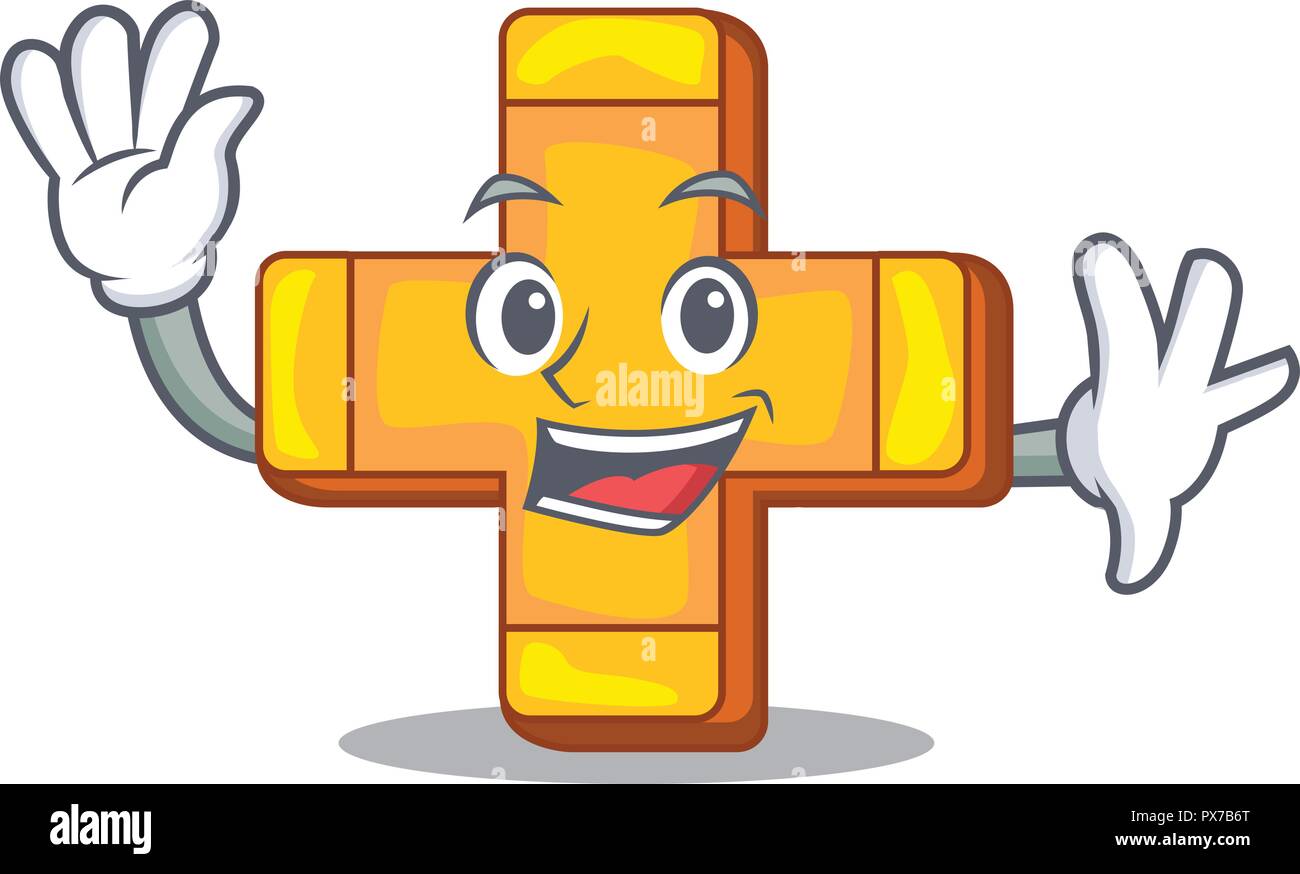 Waving cartoon plus sign logo concept health Stock Vector Image & Art ...