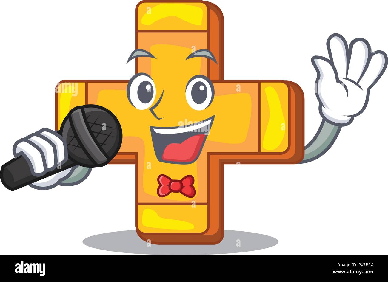 Singing retro plus sign addition symbol cartoon Stock Vector Image ...