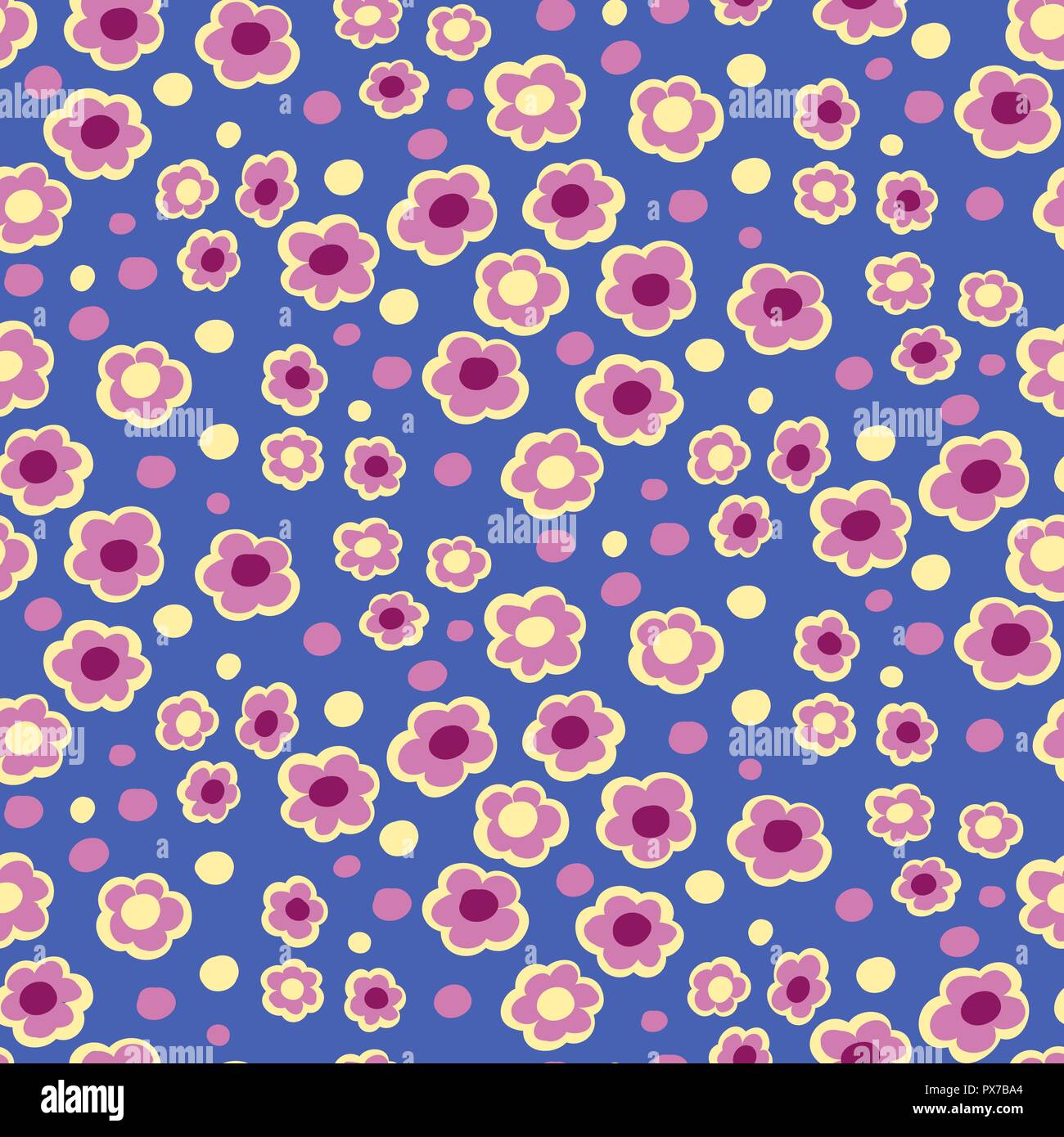 Summer small flowers seamless pattern. Botanical illustration hand ...