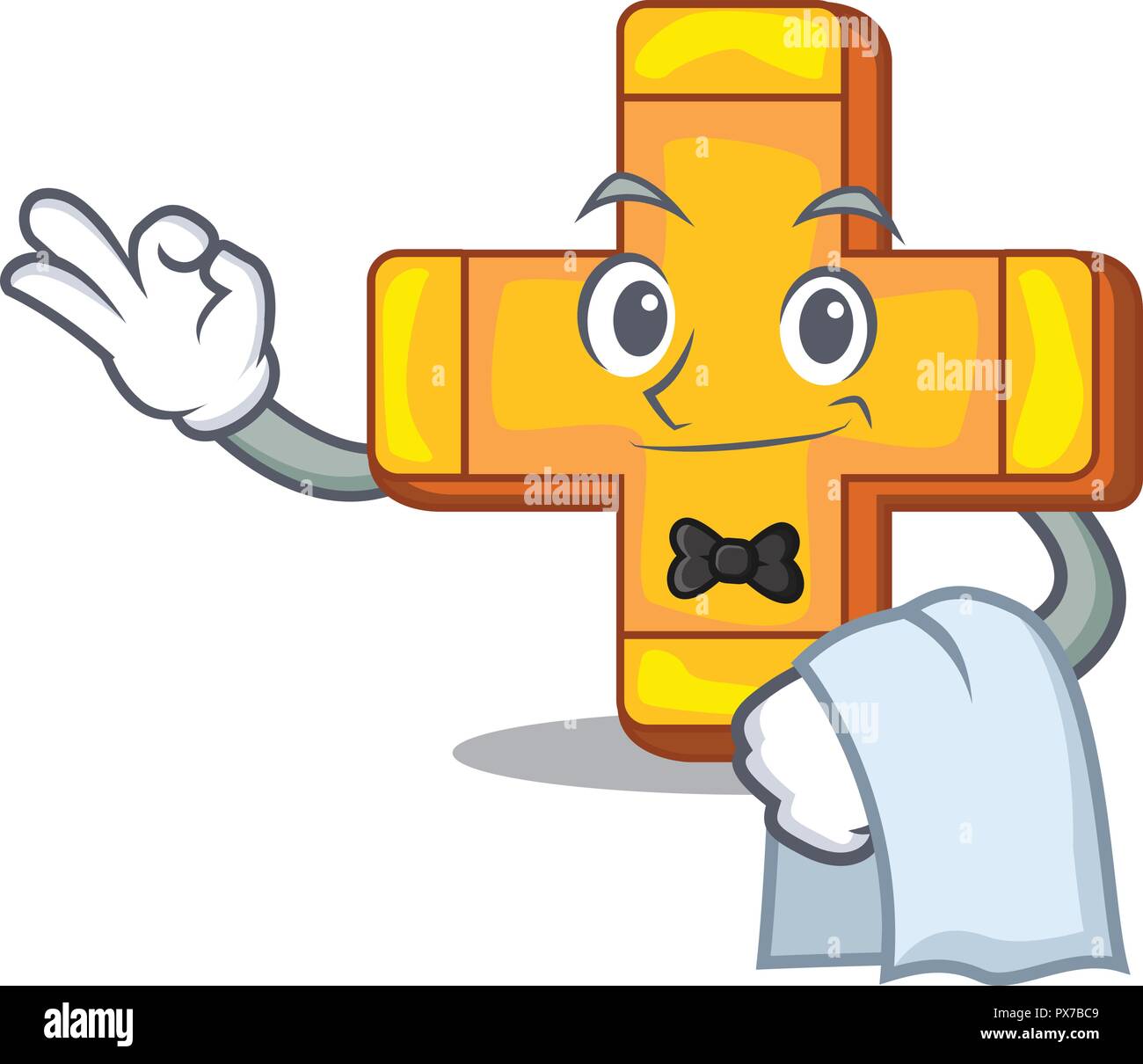 Waiter retro plus sign addition symbol cartoon Stock Vector Image & Art ...