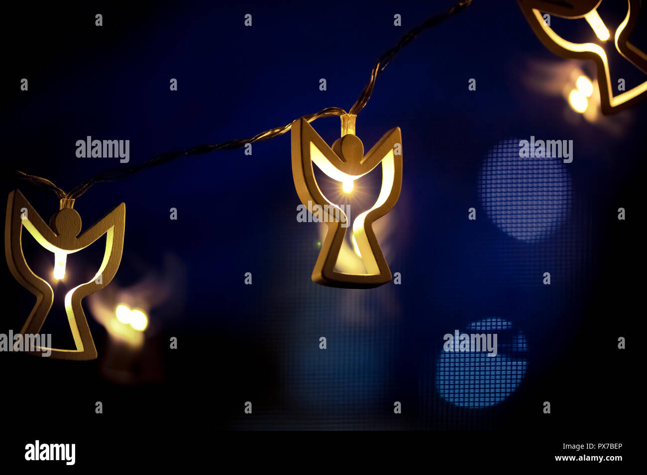 angel shaped christmas lights Stock Photo - Alamy