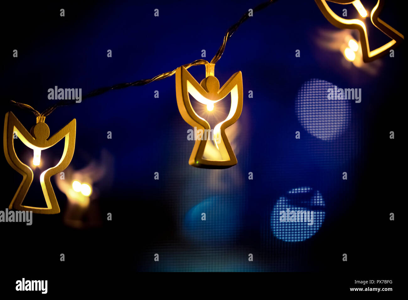 angel shaped christmas lights Stock Photo - Alamy