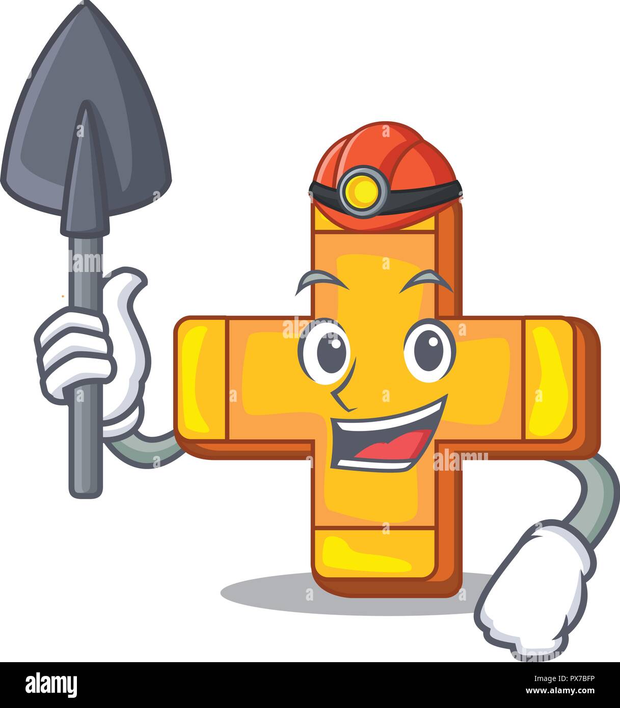 Miner retro plus sign addition symbol cartoon Stock Vector Image & Art ...