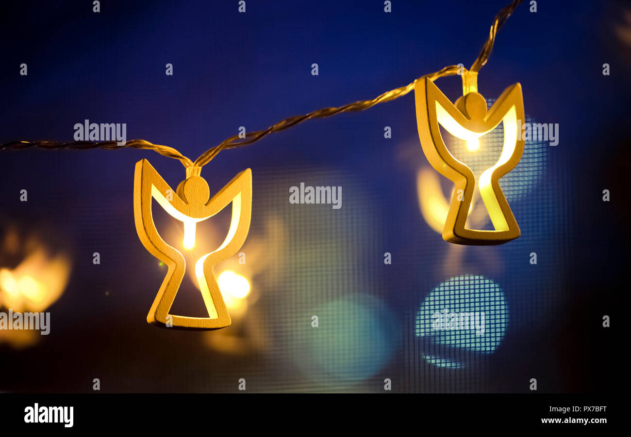 angel shaped christmas lights Stock Photo - Alamy