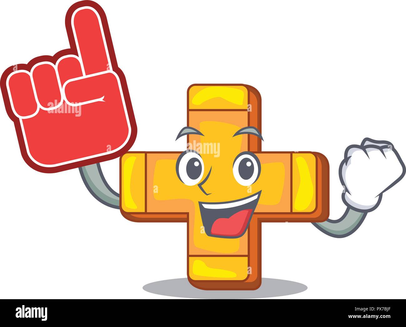 Foam finger plus sign isolated on the mascot Stock Vector Image & Art ...